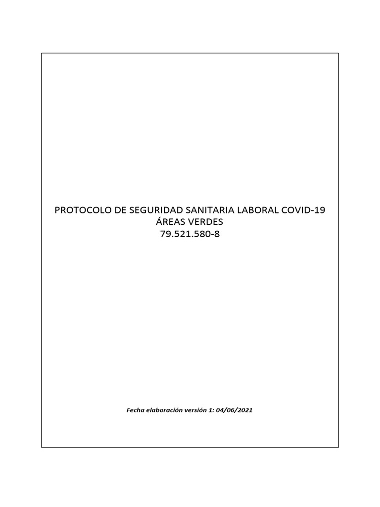 Ley 21.342 Protocolo Tipo (SUSESO) AREAS VERDES | PDF
