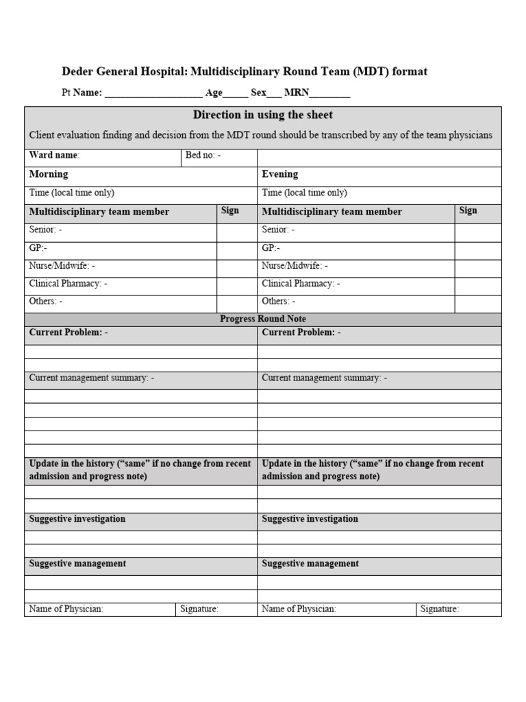 MDT & Clinical Audit Format | PDF