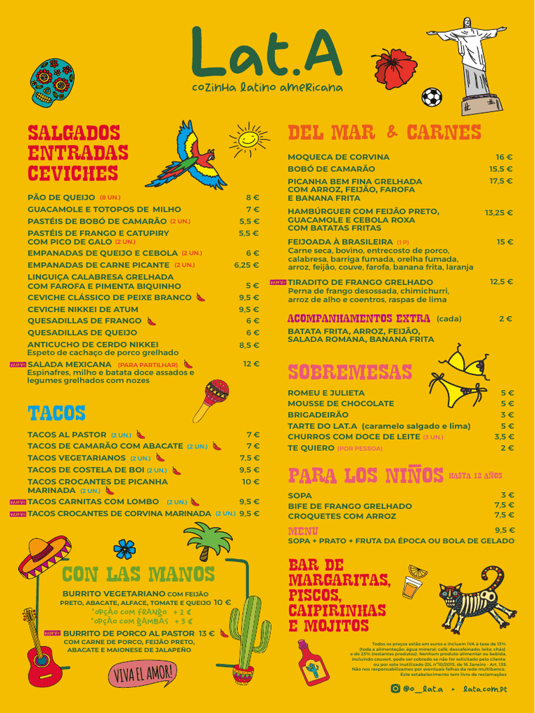 Menu Lata PortEng JUN2023 | PDF