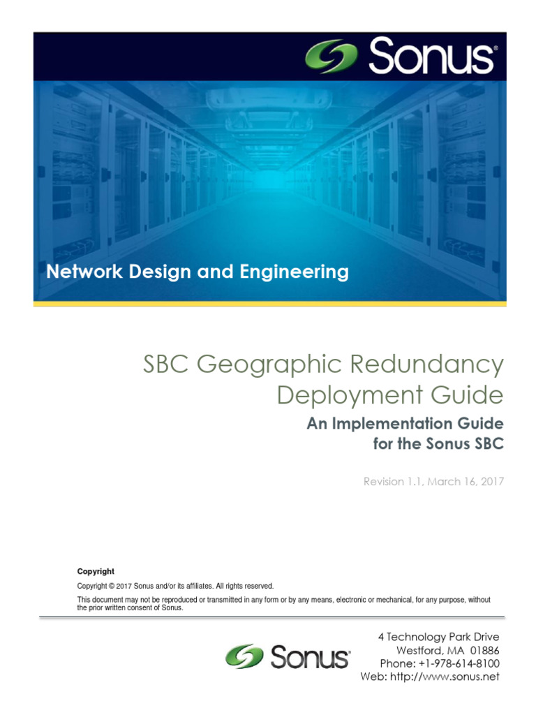 SBC Geographic Redundancy Deployment Guide | Download Free PDF | Computer Network | Session ...