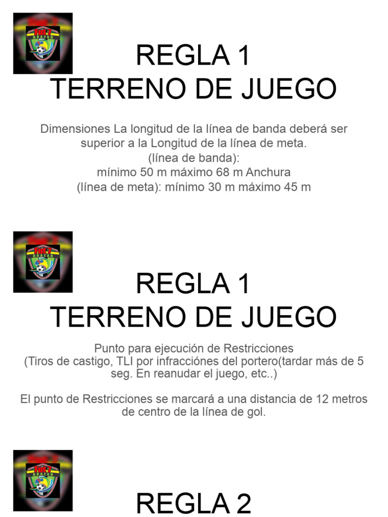 Regla 1 Terreno de Juego | PDF