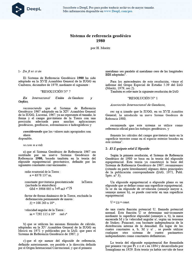 Grs80 Corr Es | PDF | Geodesia | Metrología