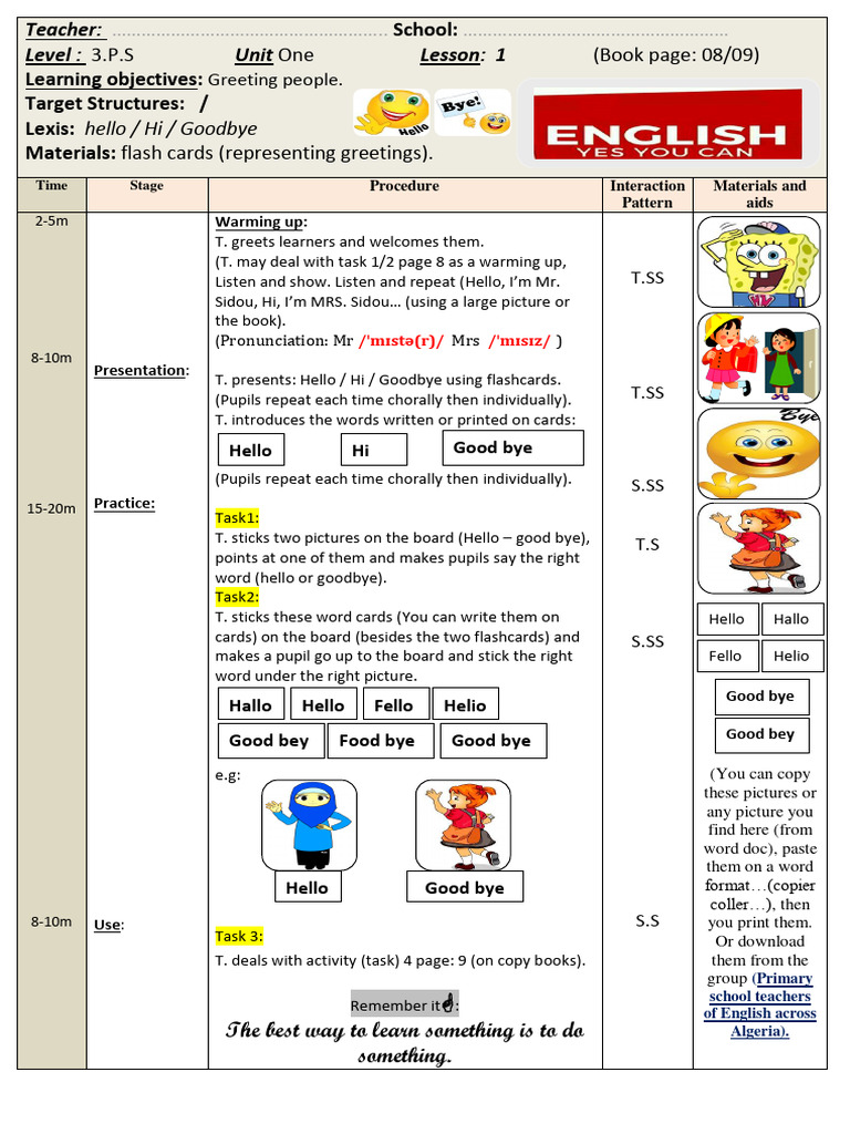 unit one lesson 1 (1) | PDF