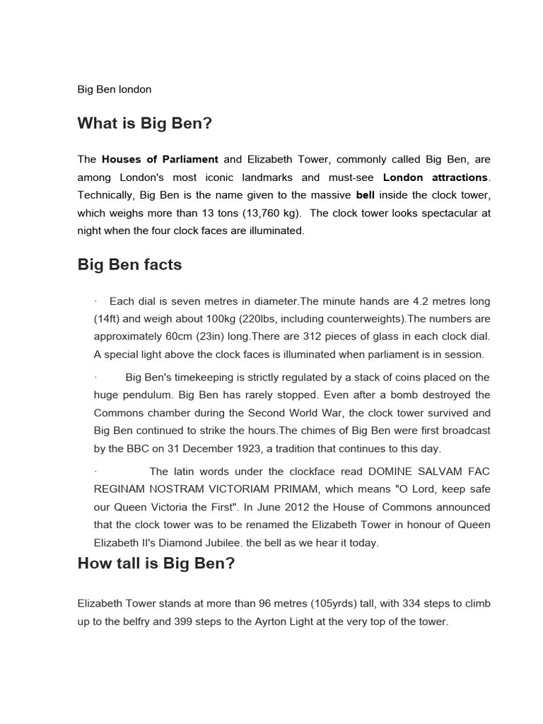 Big Ben London | PDF