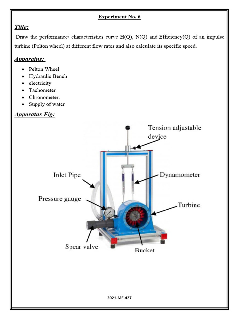 Experiment No 6 | PDF | Turbine | Power (Physics)