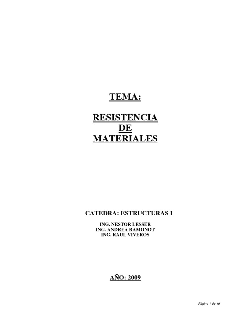 Apunte Clase Resistencia de Materiales | PDF