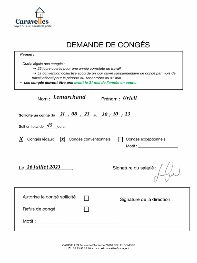 Demande Congés | PDF