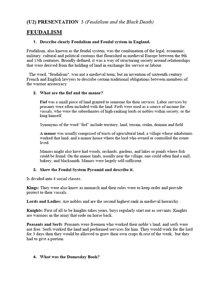 Feudalism and The Black Death | PDF