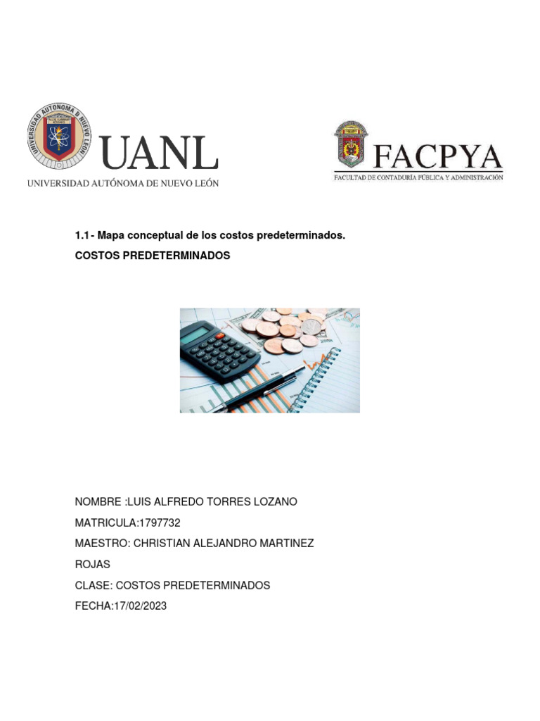 1.1 Mapa Conceptual de Los Costos Predeterminados | PDF