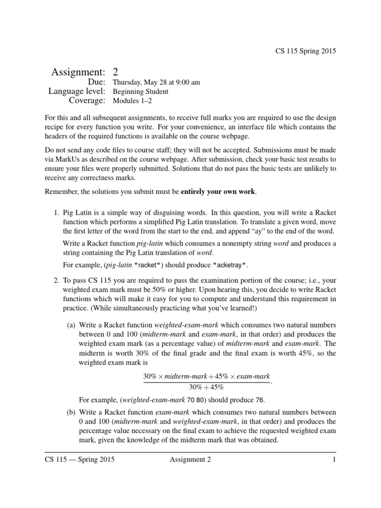 a2 cs 115 | PDF