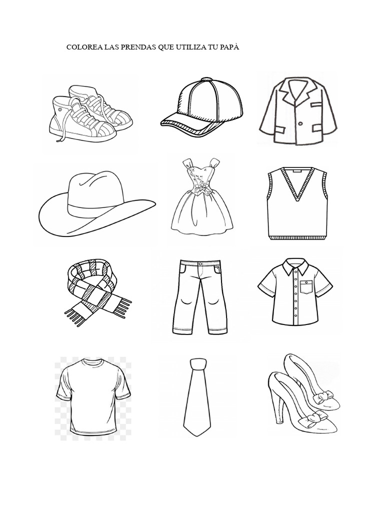 COLOREA LAS PRENDAS QUE UTILIZA TU PAPÀ | PDF