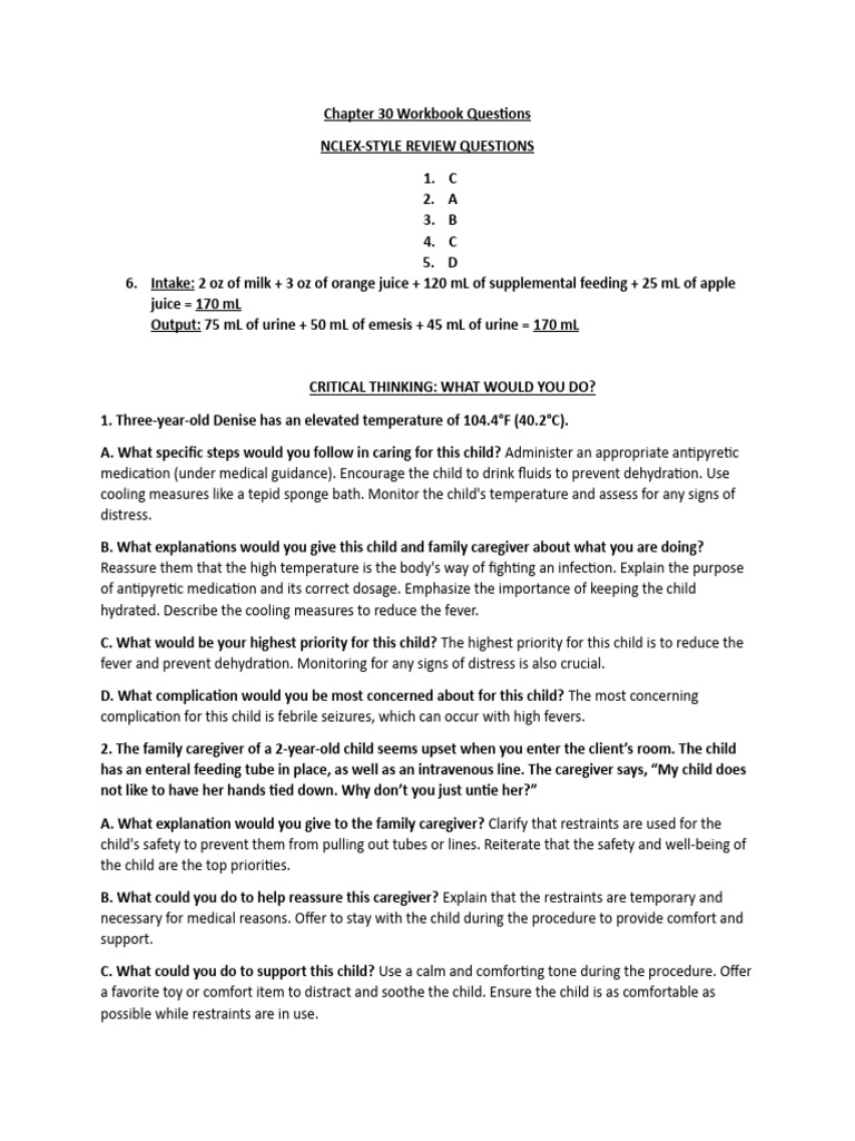 Chapter 30 Workbook Questions | PDF