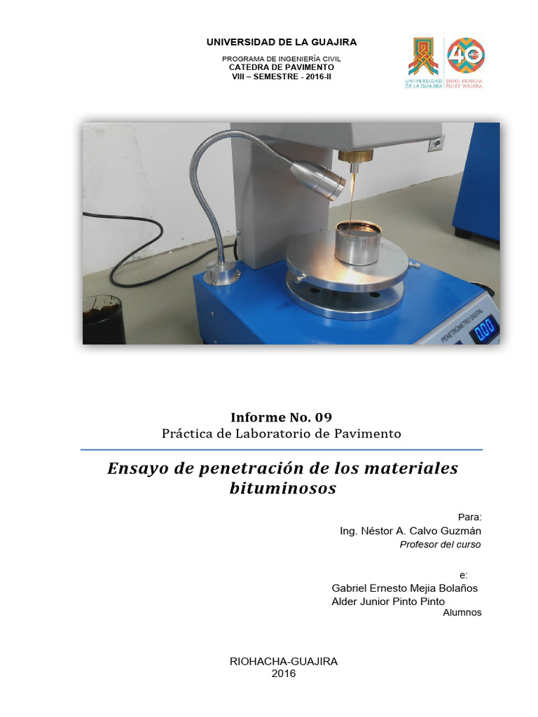 334251229 Laboratorio Penetracion de Los Materiales Bituminosos | PDF ...