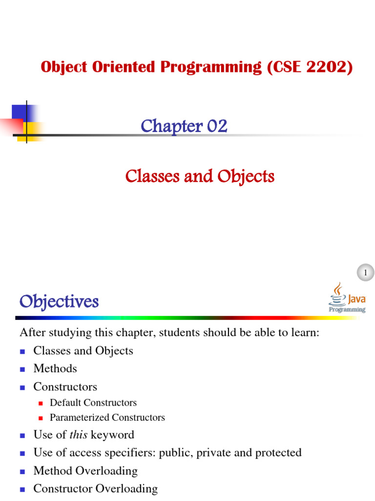 Chapter02 - Classes and Objects | PDF
