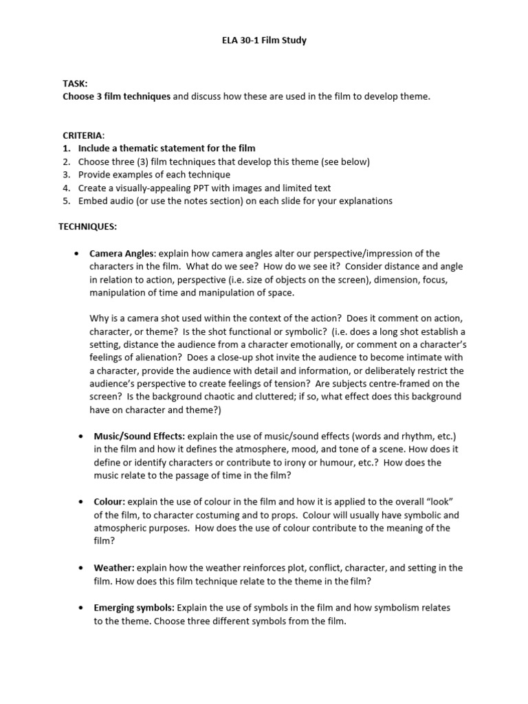 Film PPT Assignment | PDF | Camera