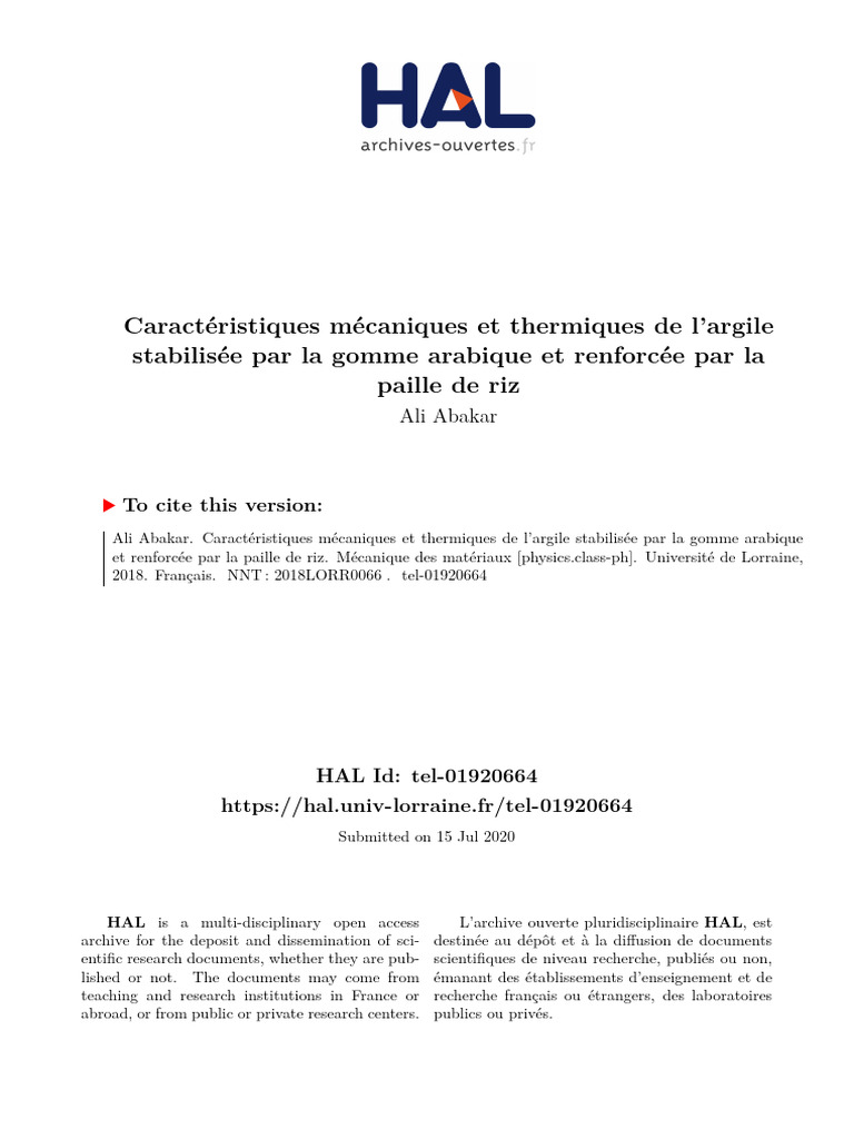 Caractéristiques de l'argile stabilisée | PDF