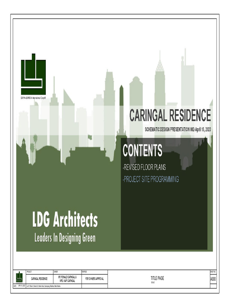 Caringal Residence Revised Schematic Design Presentation | PDF