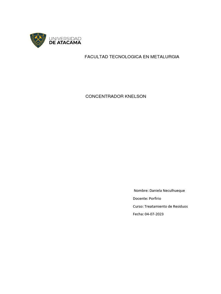 Concentrador Knelson | PDF