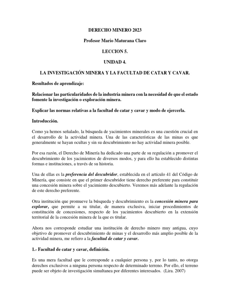 Definición de Cavar en Minería | PDF | Minería | Propiedad