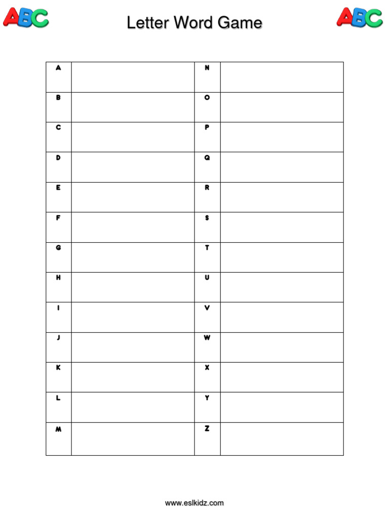 Letter Word Game and Alphabet Activities | PDF
