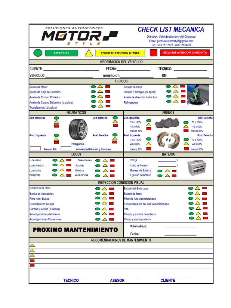 Checklist de Inspección Automotriz | PDF