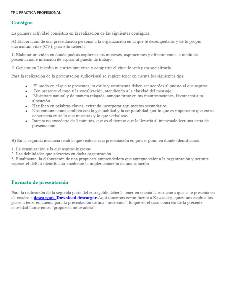 TP 1 Practica Profesional | PDF