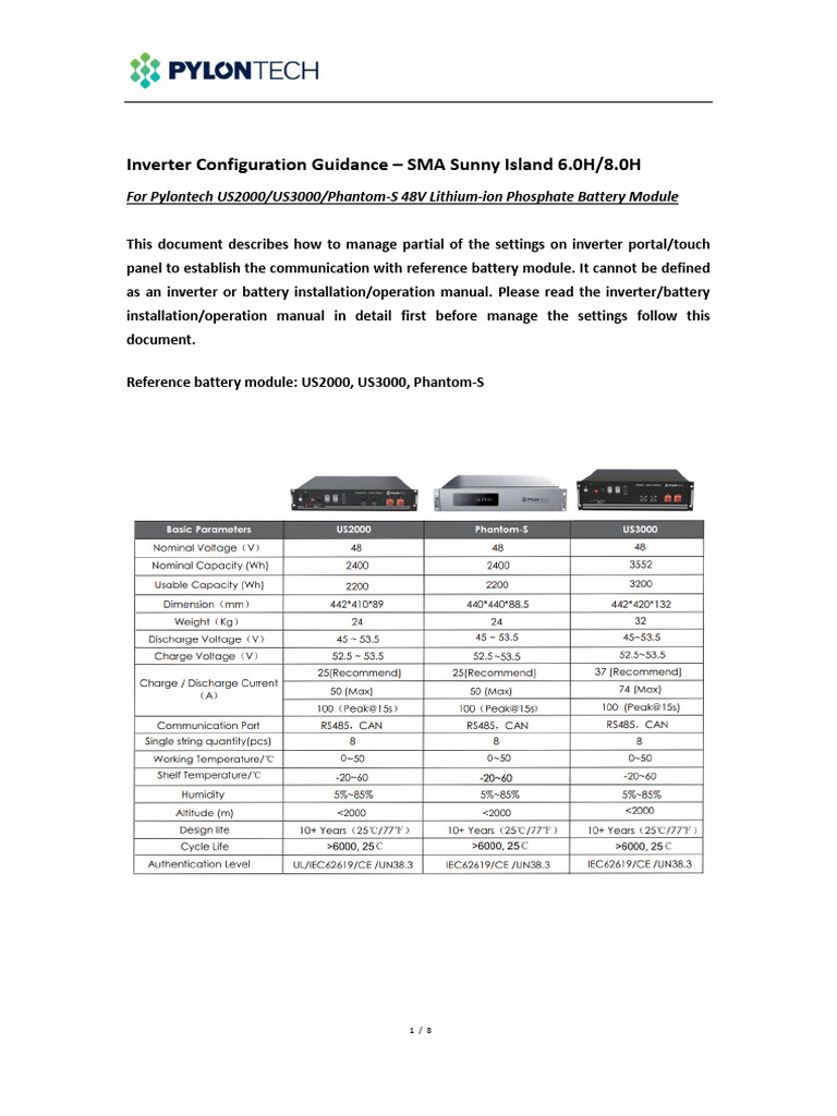 SMA Sunny Island Inverter Setup Guide | PDF | Power Inverter | Lithium ...