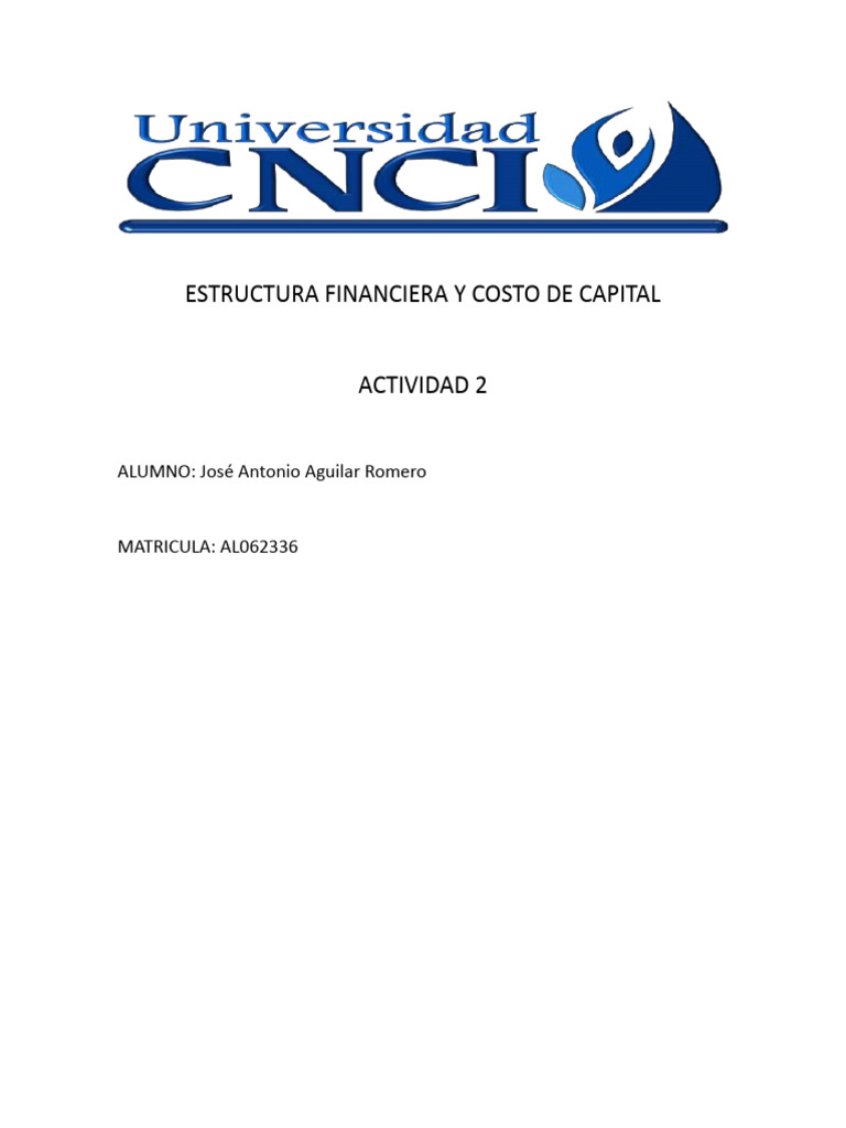 Estructura Financiera y Costo de Capital Act. 2 | PDF