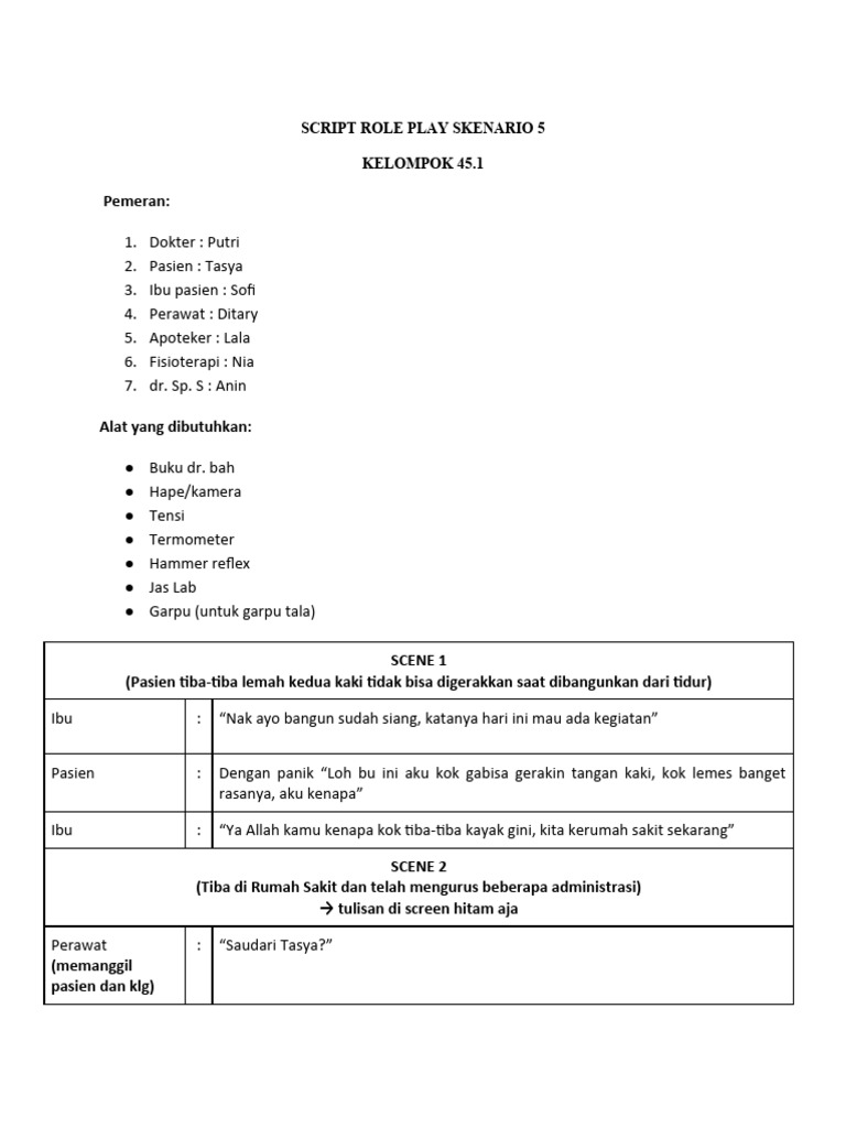 Draft Naskah Roleplay 45 | PDF