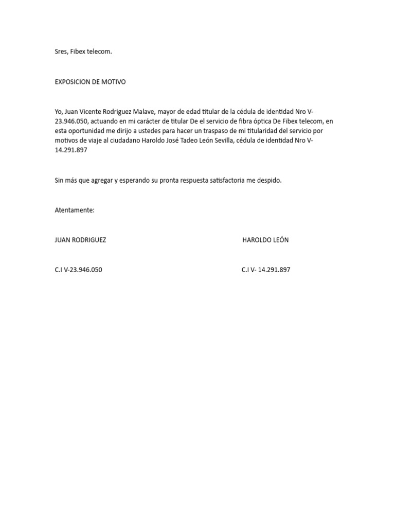 Carta Fibex | PDF