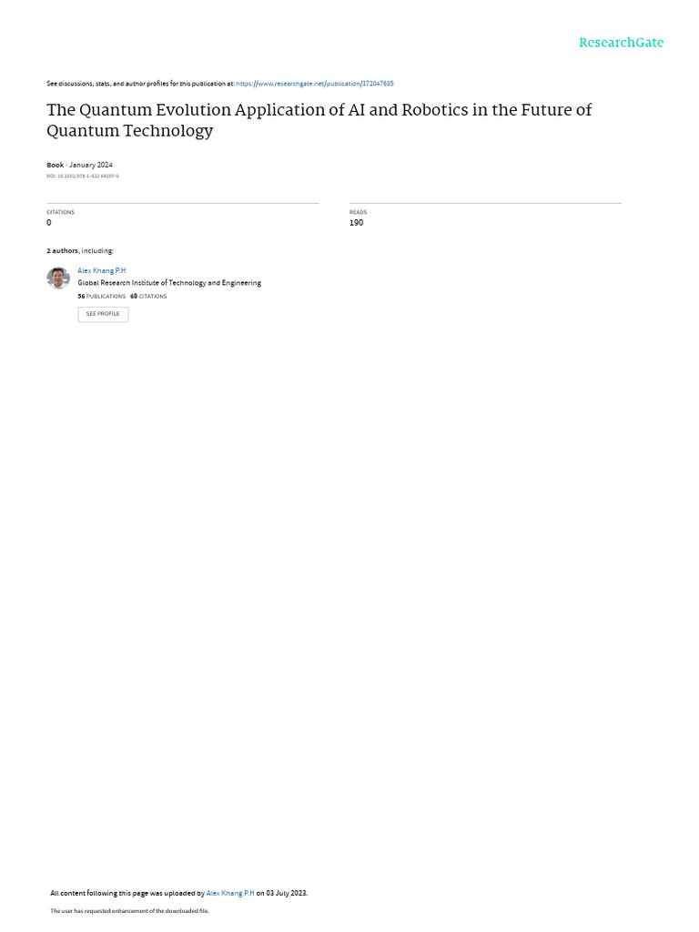 AI Robotics Quantum Technology Book | PDF