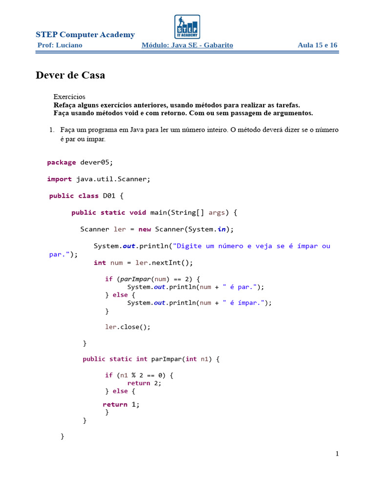 Java SE - Aula 15 e 16 - Exercício | PDF