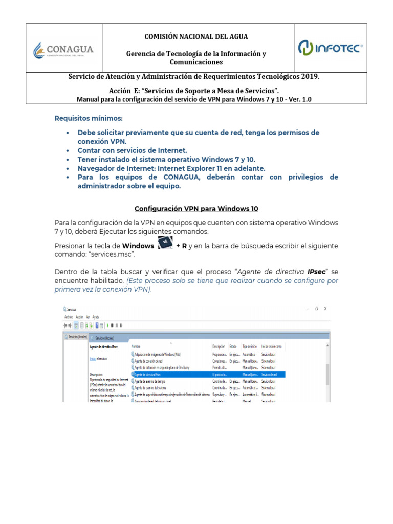 Manual de Configuración VPN W7 y W10 | PDF | Red privada virtual | Ventana (informática)