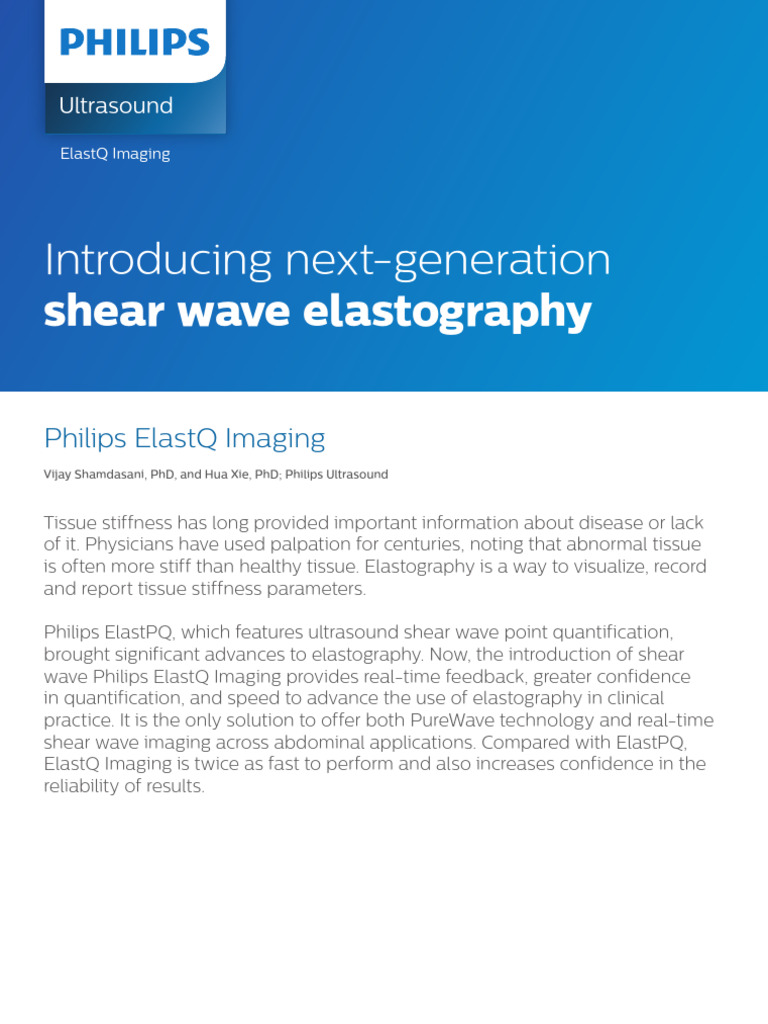 Advancements in Philips ElastQ Imaging | PDF | Medical Imaging ...