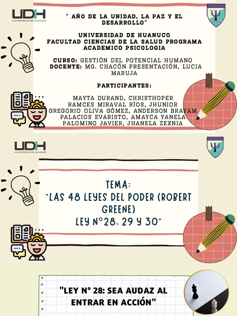 Las 48 Leyes Del Poder (Robert Greene) Ley N°28, 29 y 30 | PDF