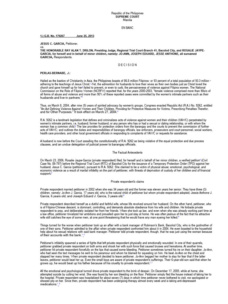 Compiled Cases On Ra 9262 PDF Free | PDF | Injunction | Equal ...