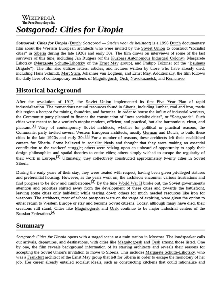 Soviet Utopian Cities Documentary | PDF | Art | History