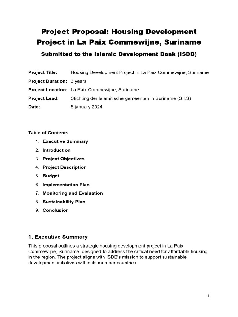 Project Proposal Housing Project 2023 | PDF | Infrastructure | Green ...