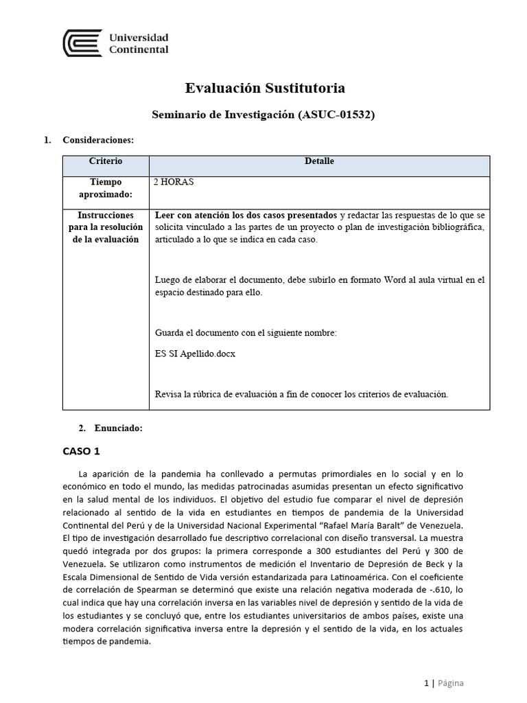 Evaluacion Sustitutoria 2023 - 10 | PDF