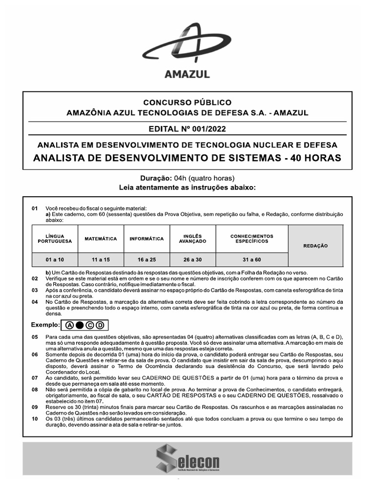 Prova - AMAZUL | PDF