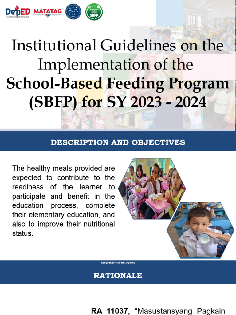 Institutional Guidelines SBFP | PDF