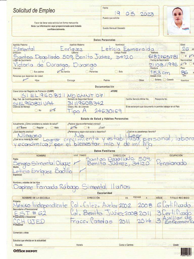 Solicitud de empleo | PDF