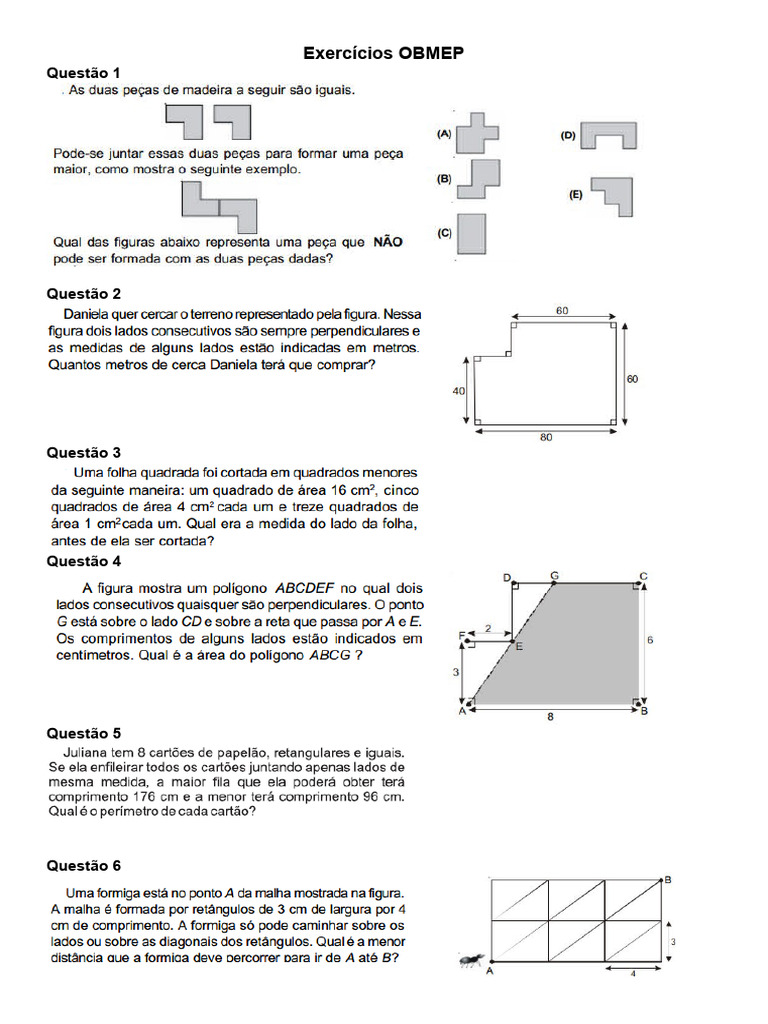 Exercícios OBMEP - 1 | PDF