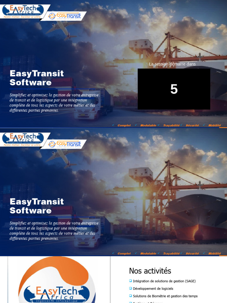 Présentation de EasyTransit Software | PDF