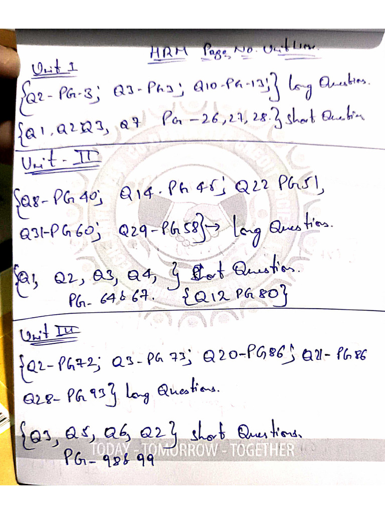 Important Questions Page Numbers | PDF