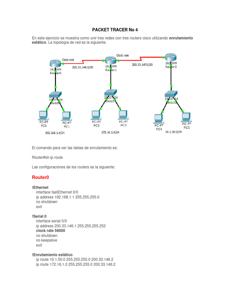 TALLER No 4 PACKET TRACER 1 | PDF