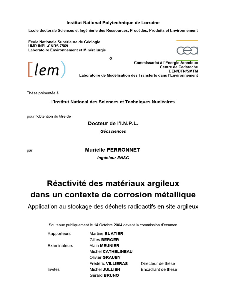 Perronnet 2004 | PDF | Silicate | Chimie physique
