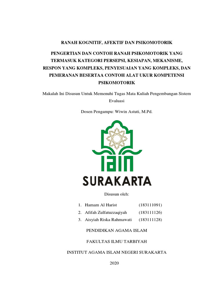 4C Ranah Psikomotorik | PDF