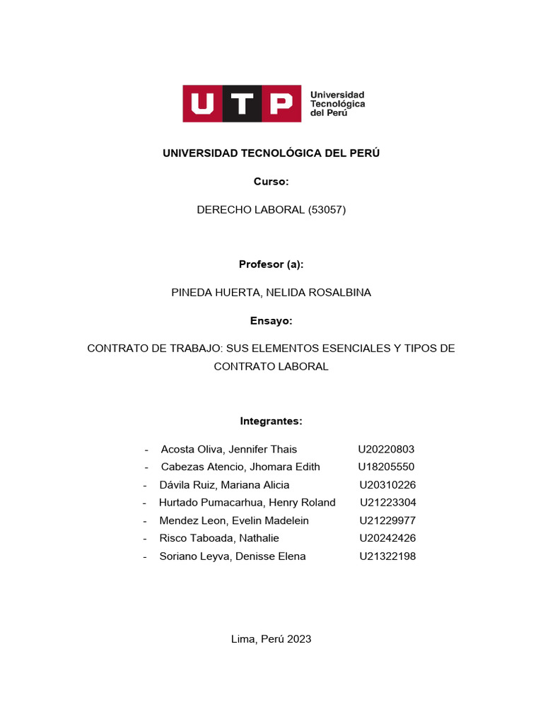 Ta 1 Derecho Laboral | Descargar gratis PDF | Derecho laboral | Tiempo ...