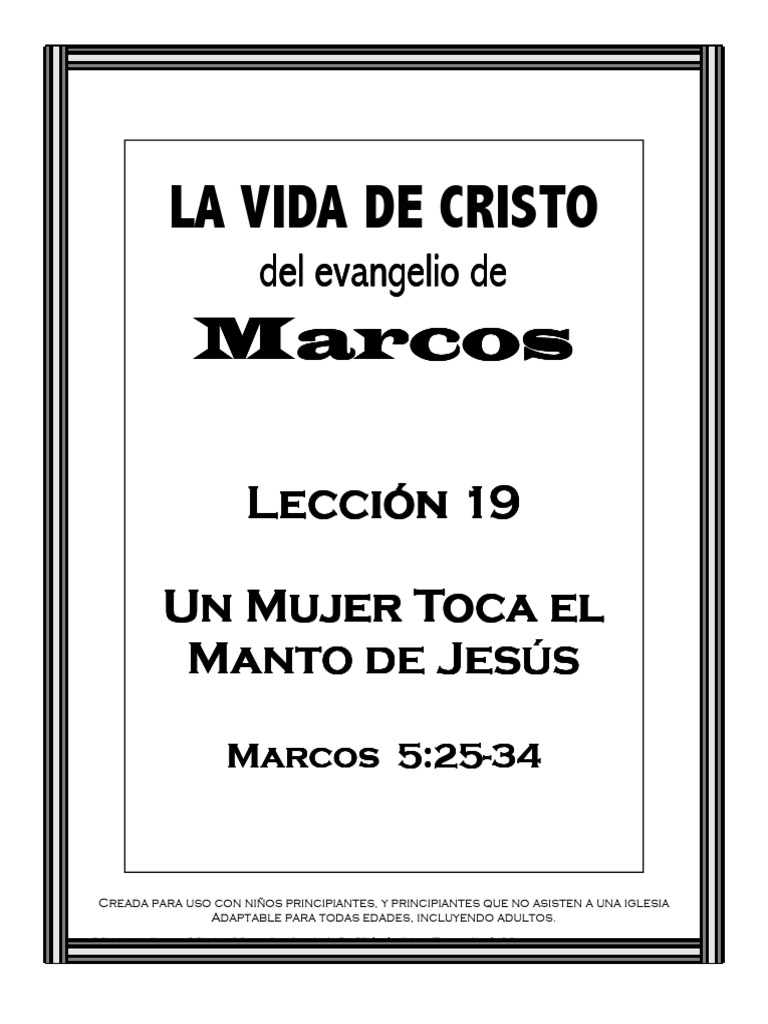 Leccion 19 Una Mujer Toca El Manto de Jesus | PDF | Jesús | Cristo (título)